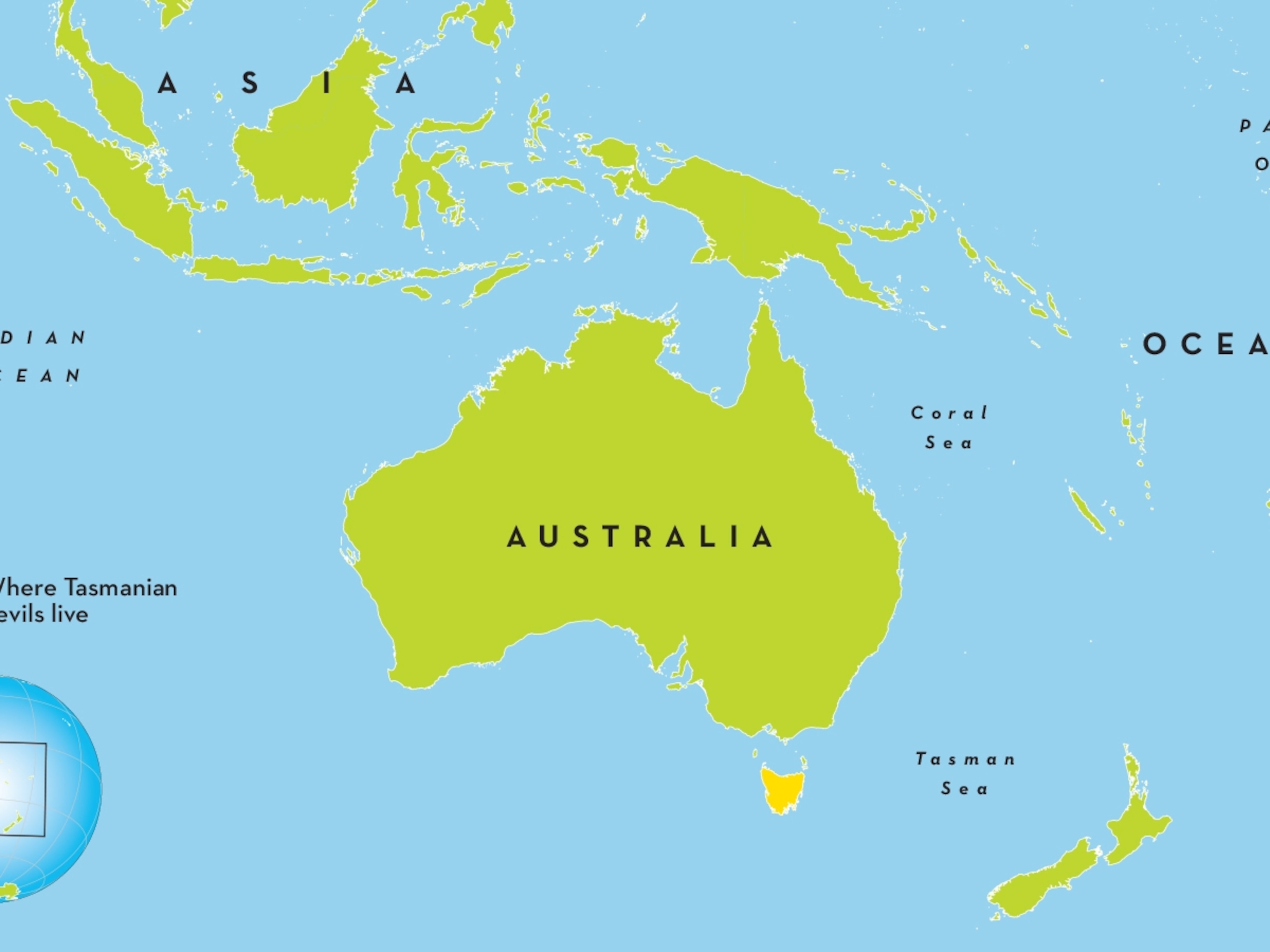 Mapa Do Habitat Do Diabo Da Tasmania Tasmanian Devil Facts, Diet,