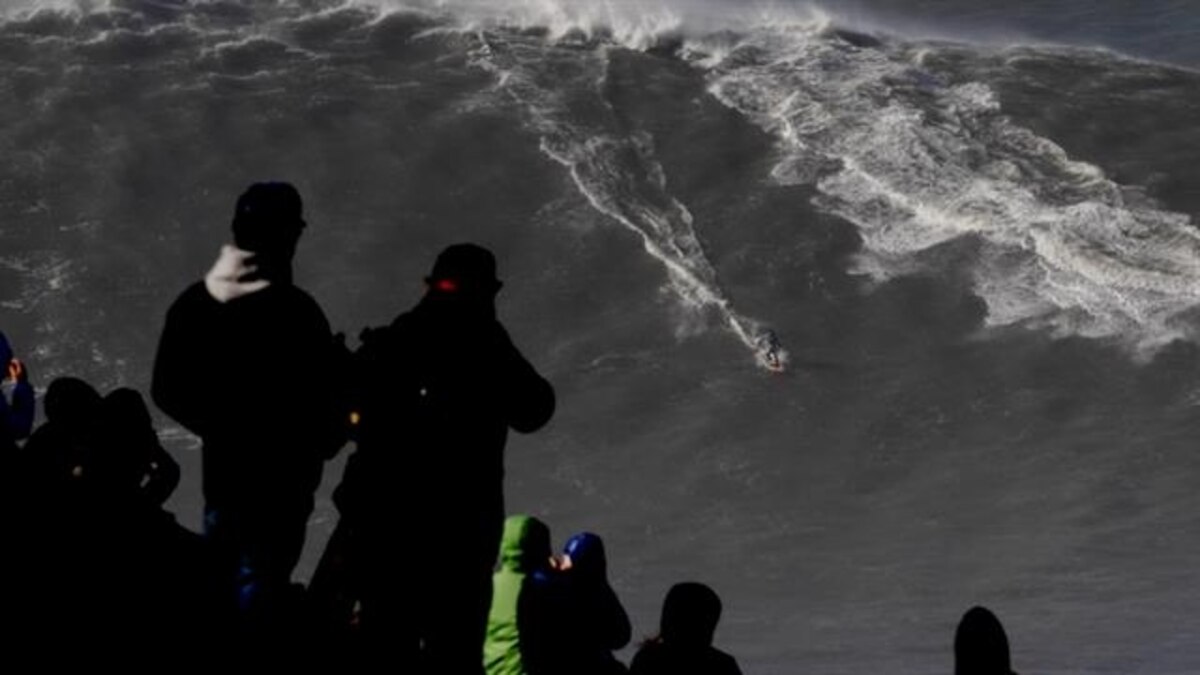 Surfer Rides Record-Breaking Wave in Nazaré, Portugal | National Geographic