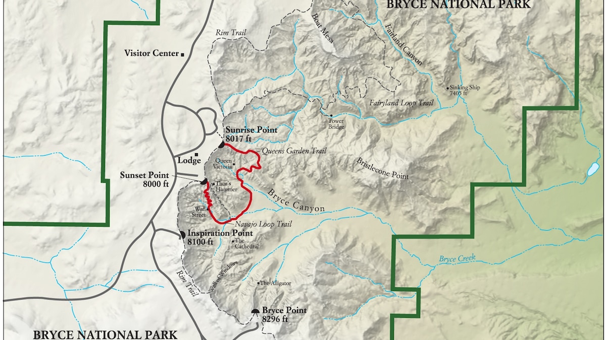 Best Bryce National Park Hike, Trail Map -- National Geographic ...