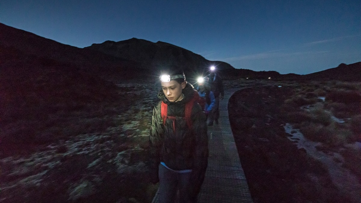 Keeping kids in the dark is a good thing when it comes to night hiking ...