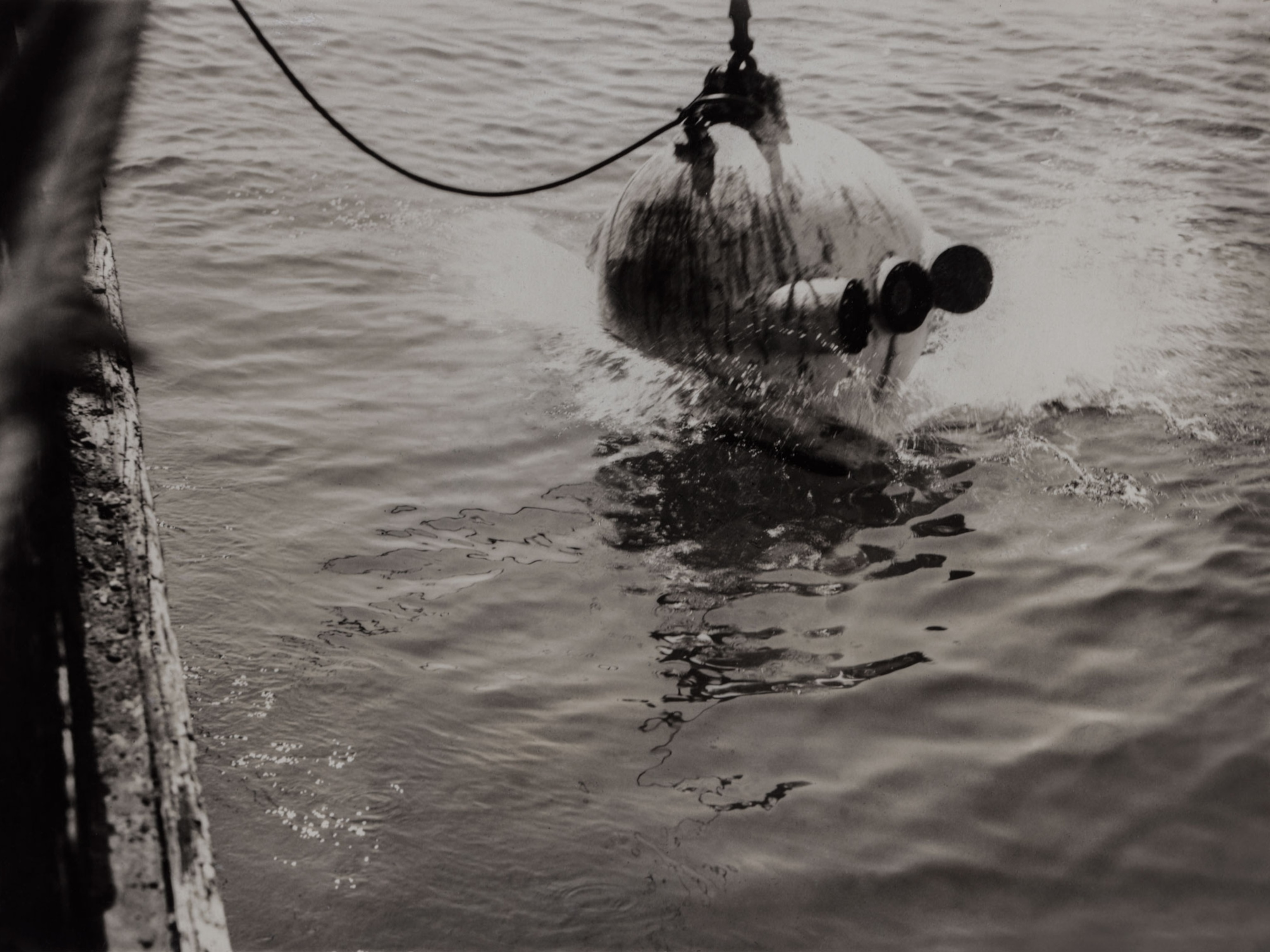 Bolted inside a steel sphere deep underwater, these explorers made history