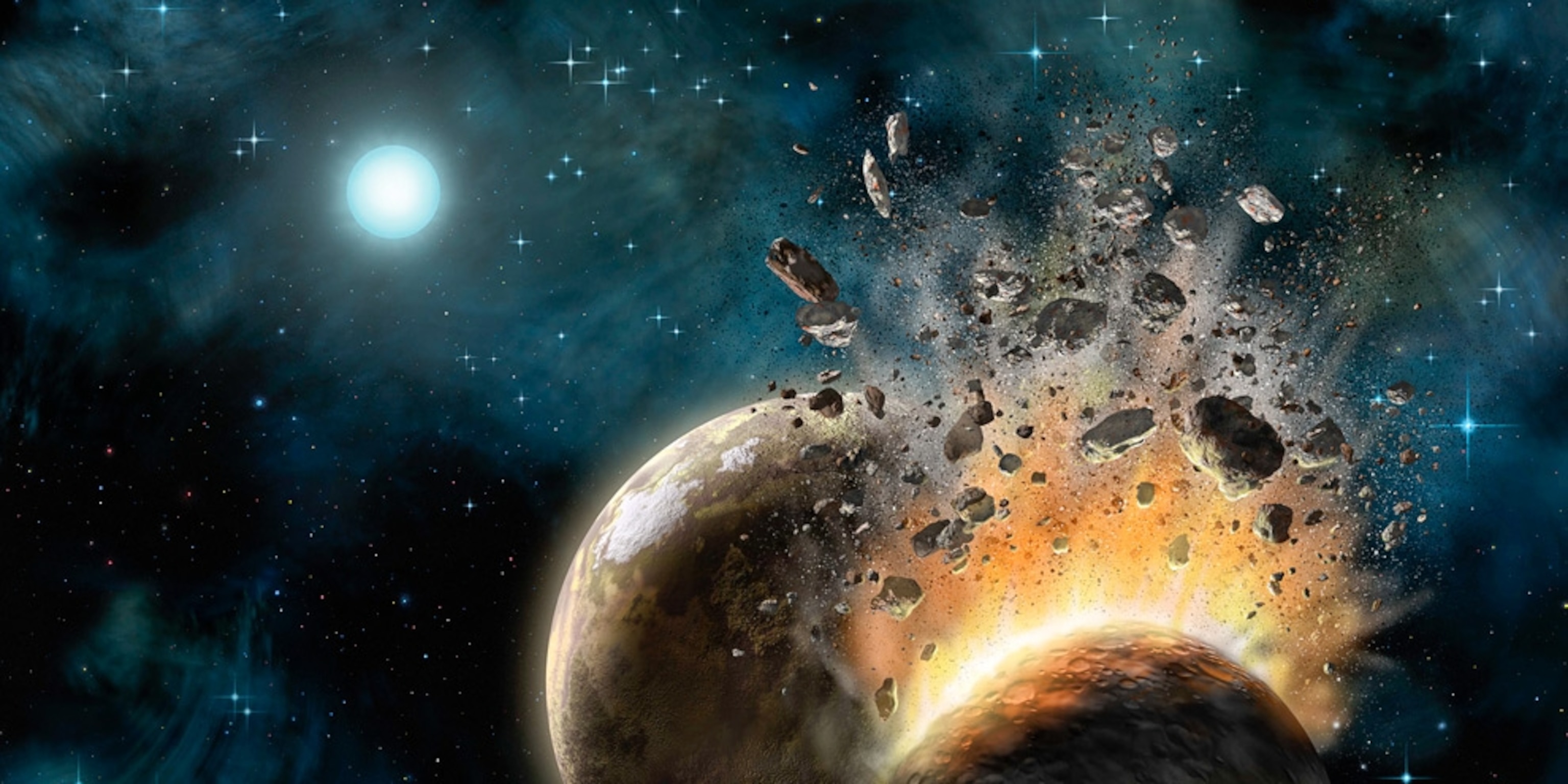 Colliding Planets Wallpaper