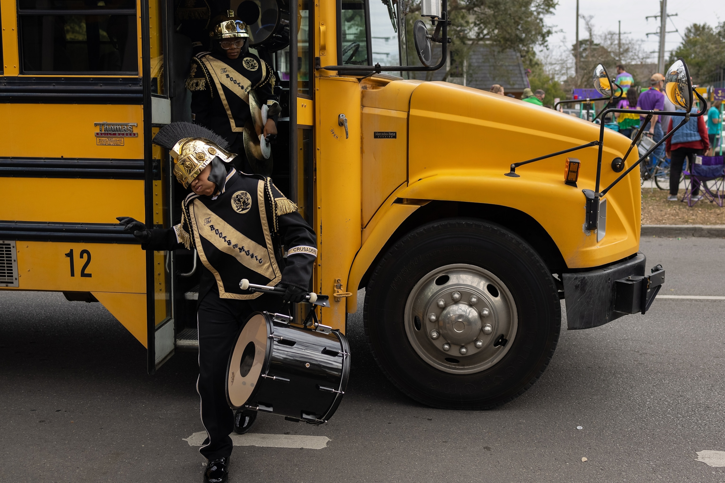 New Orleans youth marching band dancing in the streets after COVID hiatus