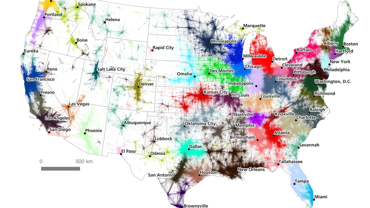 U.S. Commutes Revealed in New Economic Megaregions Map | National ...
