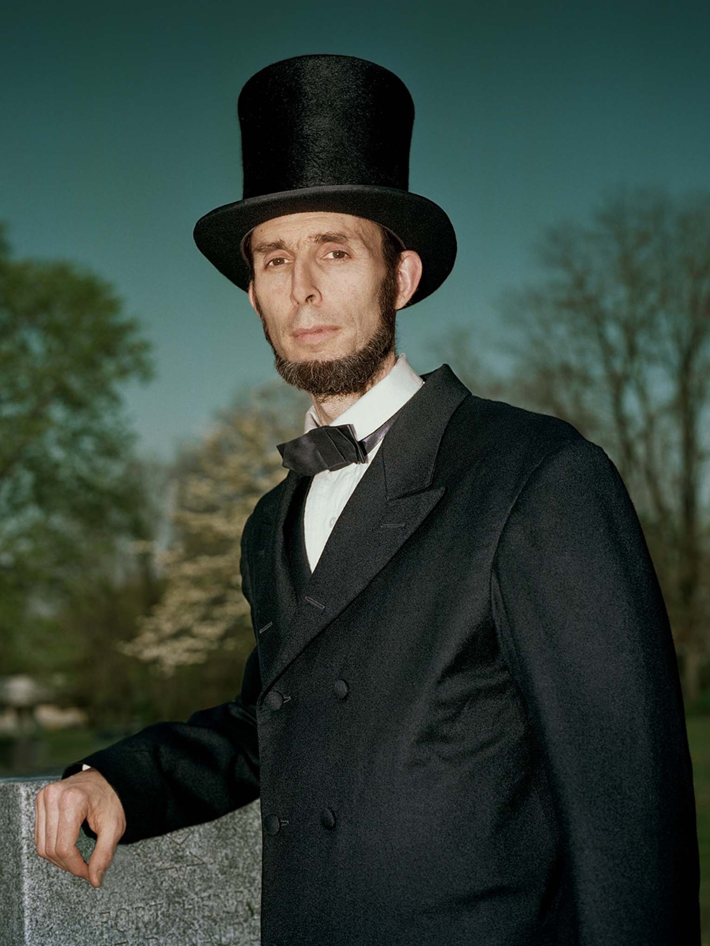 Why pose as Abraham Lincoln? It's personal.