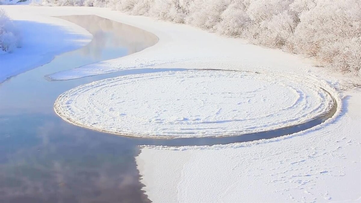Watch Giant, Spinning Ice Disk Form on River