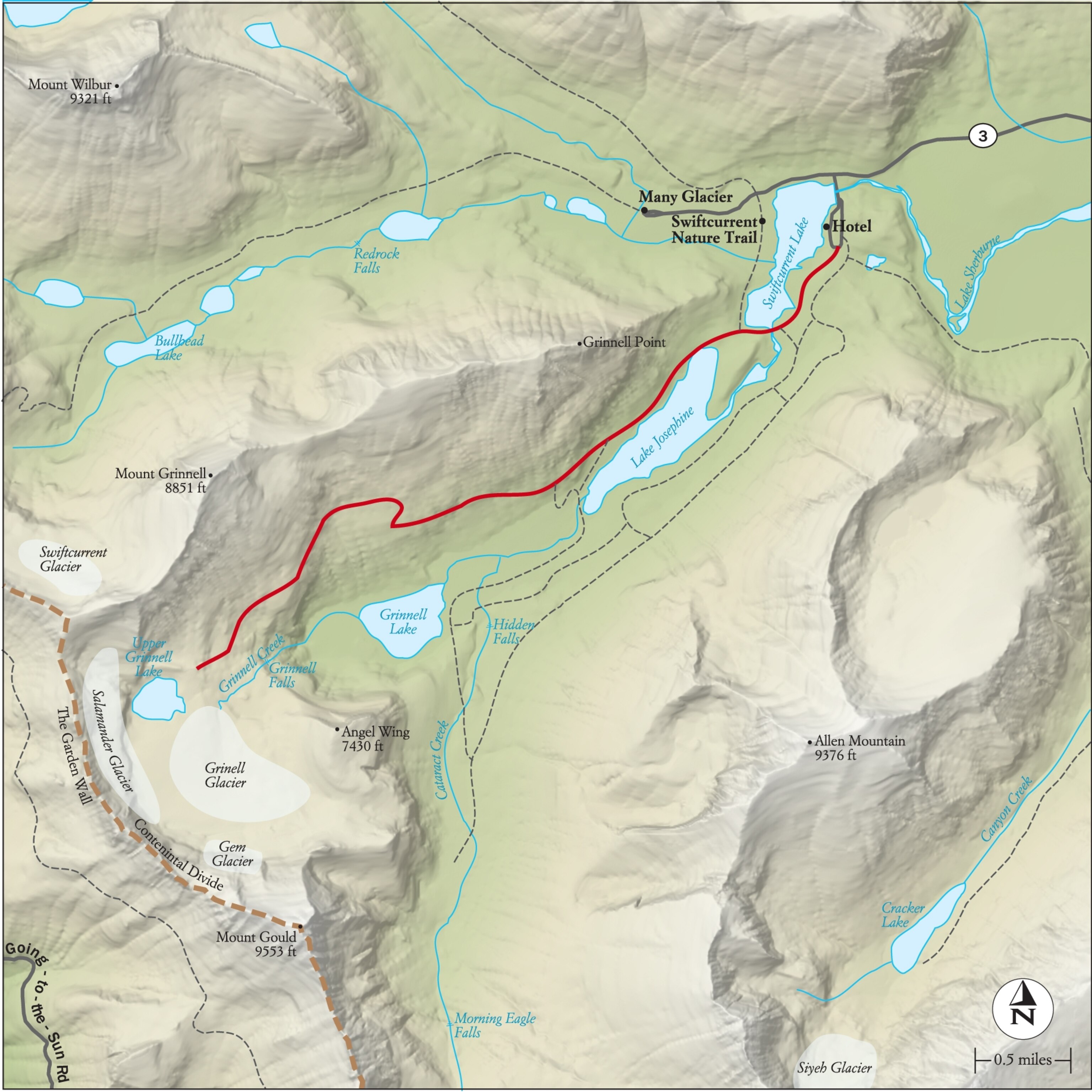 Best Glacier National Park Hike, Trail Map -- National Geographic
