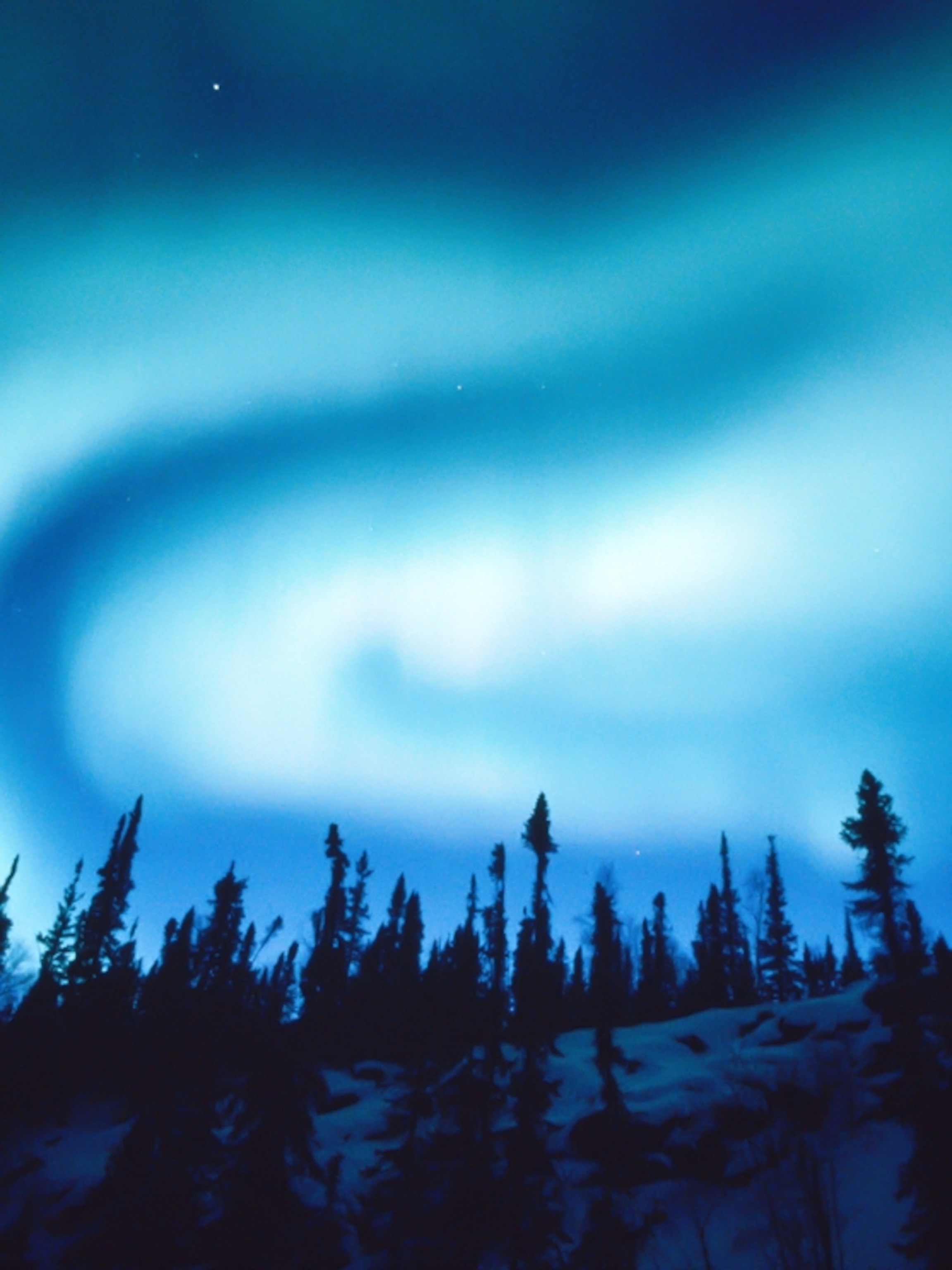 Blue Aurora Borealis Wallpaper