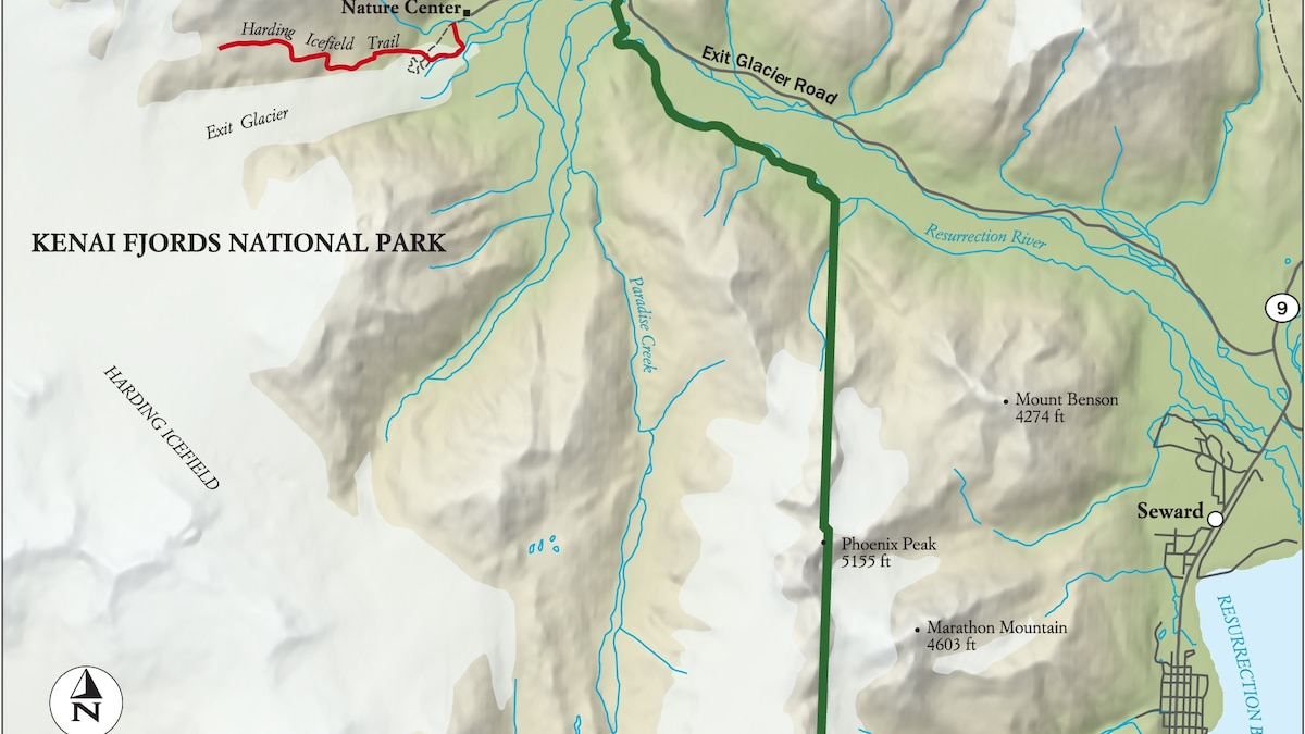 Best Kenai Fjords National Park Hike, Trail Map -- National Geographic ...