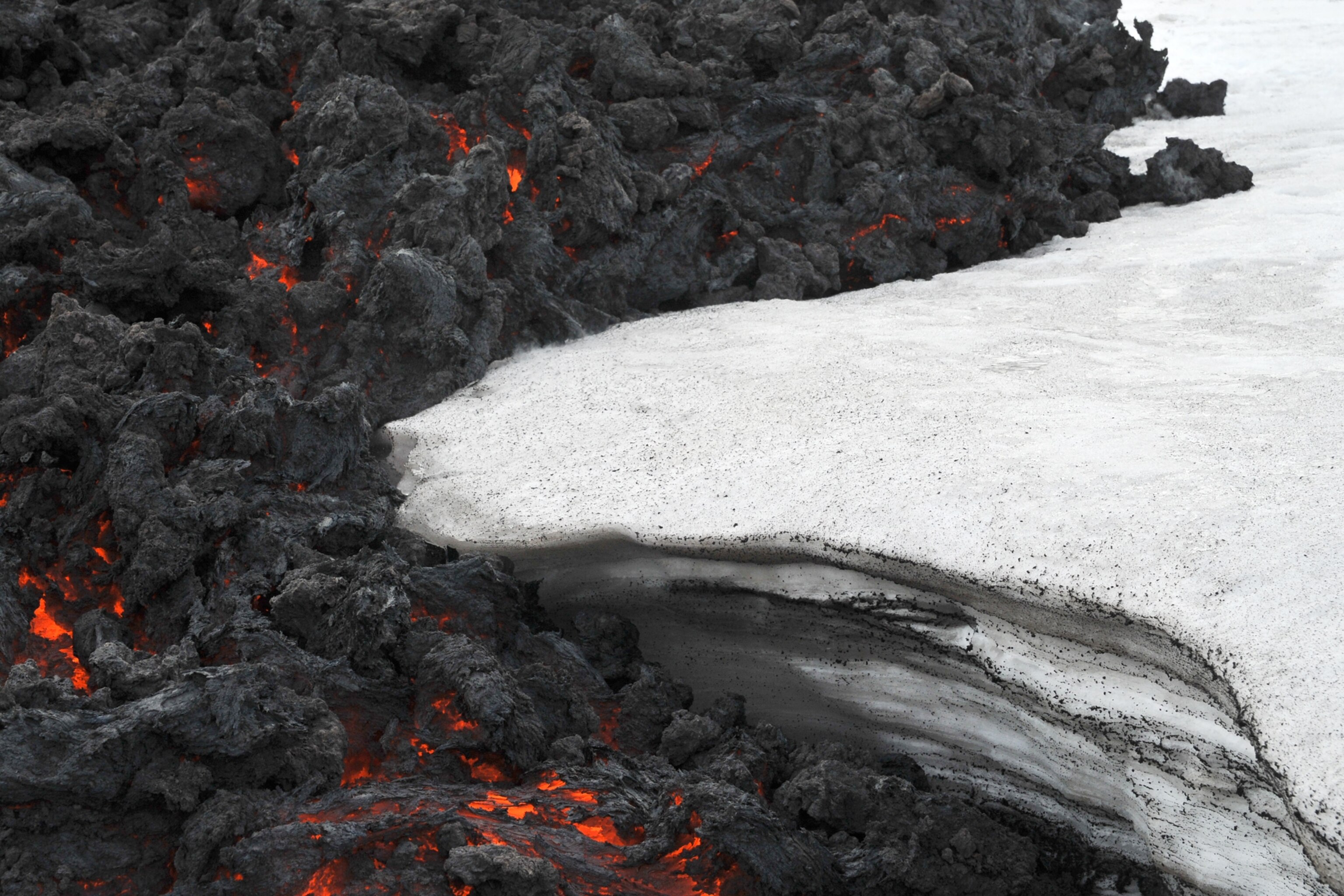 Pictures: When Snow and Ice Meet Lava