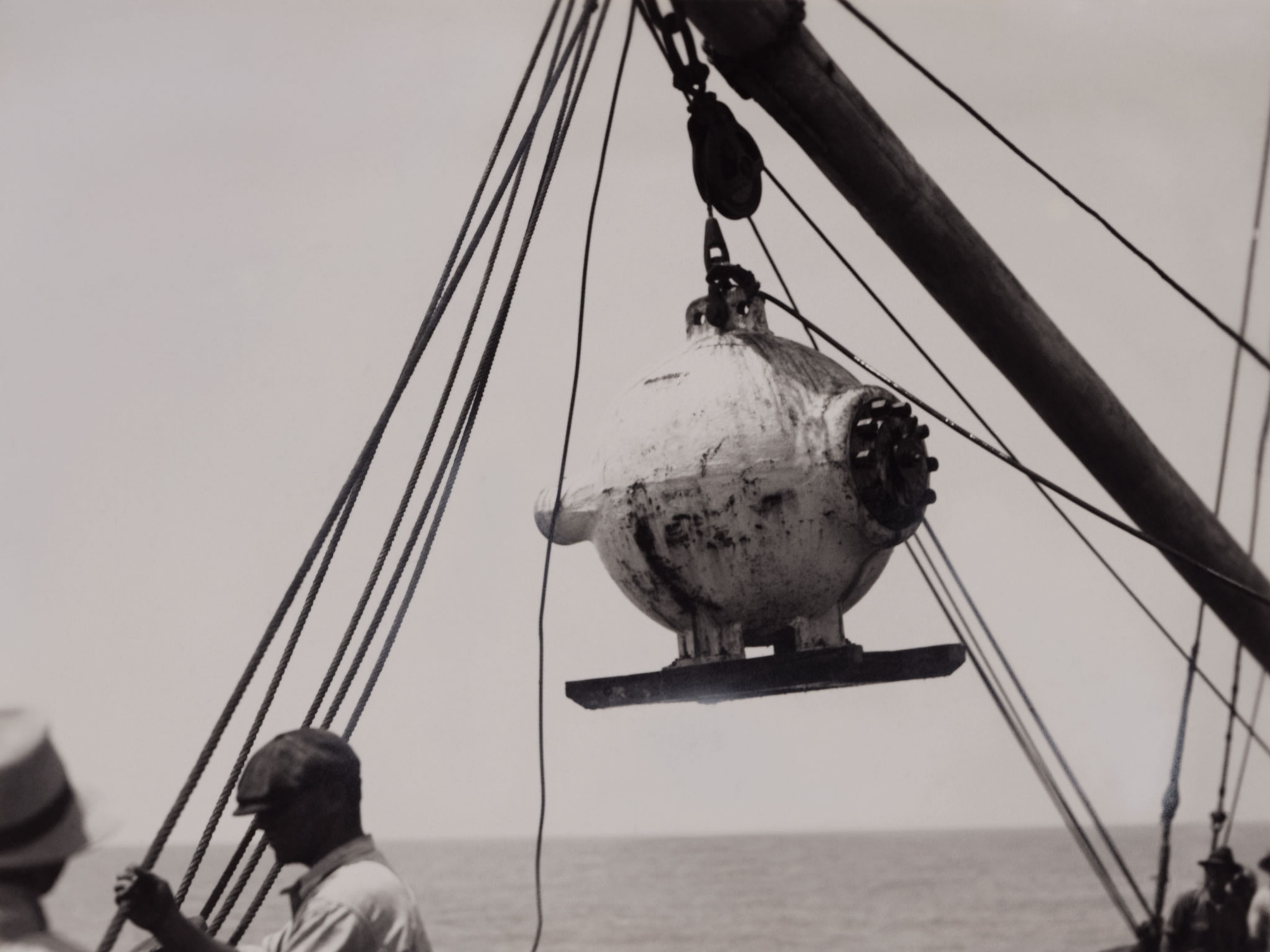 Bolted inside a steel sphere deep underwater, these explorers made history