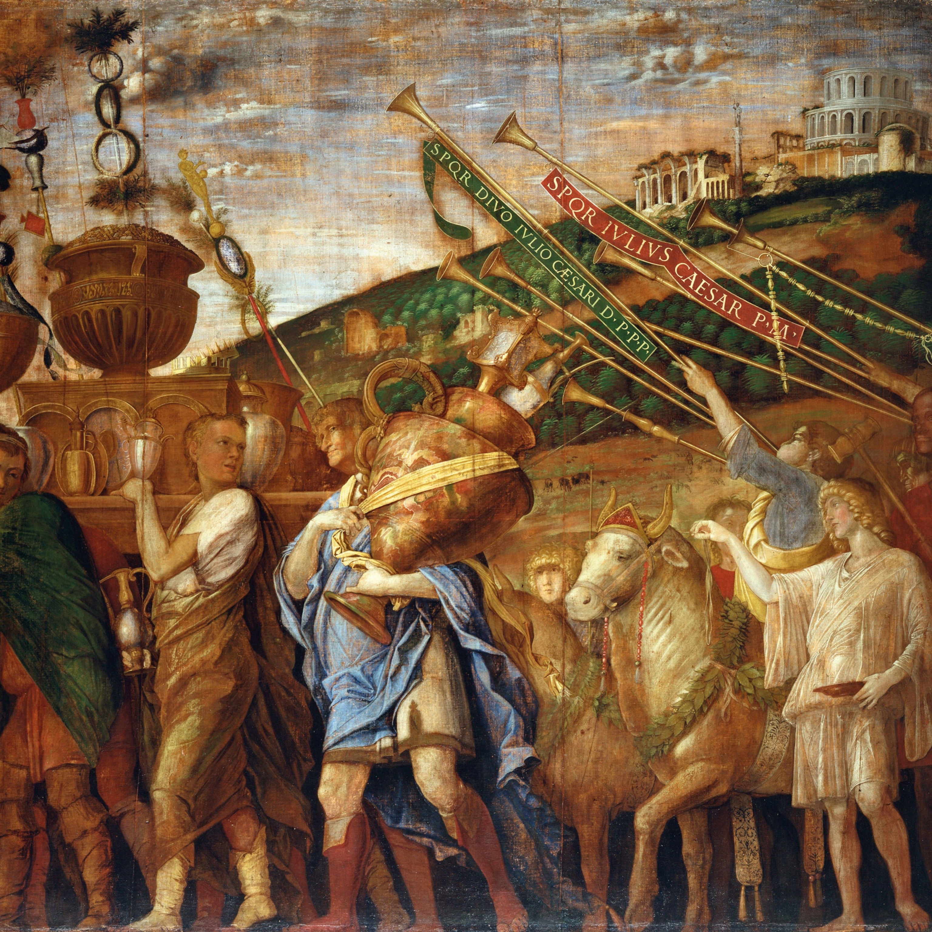 Rome celebrated Julius Caesar's military victories with triumphs