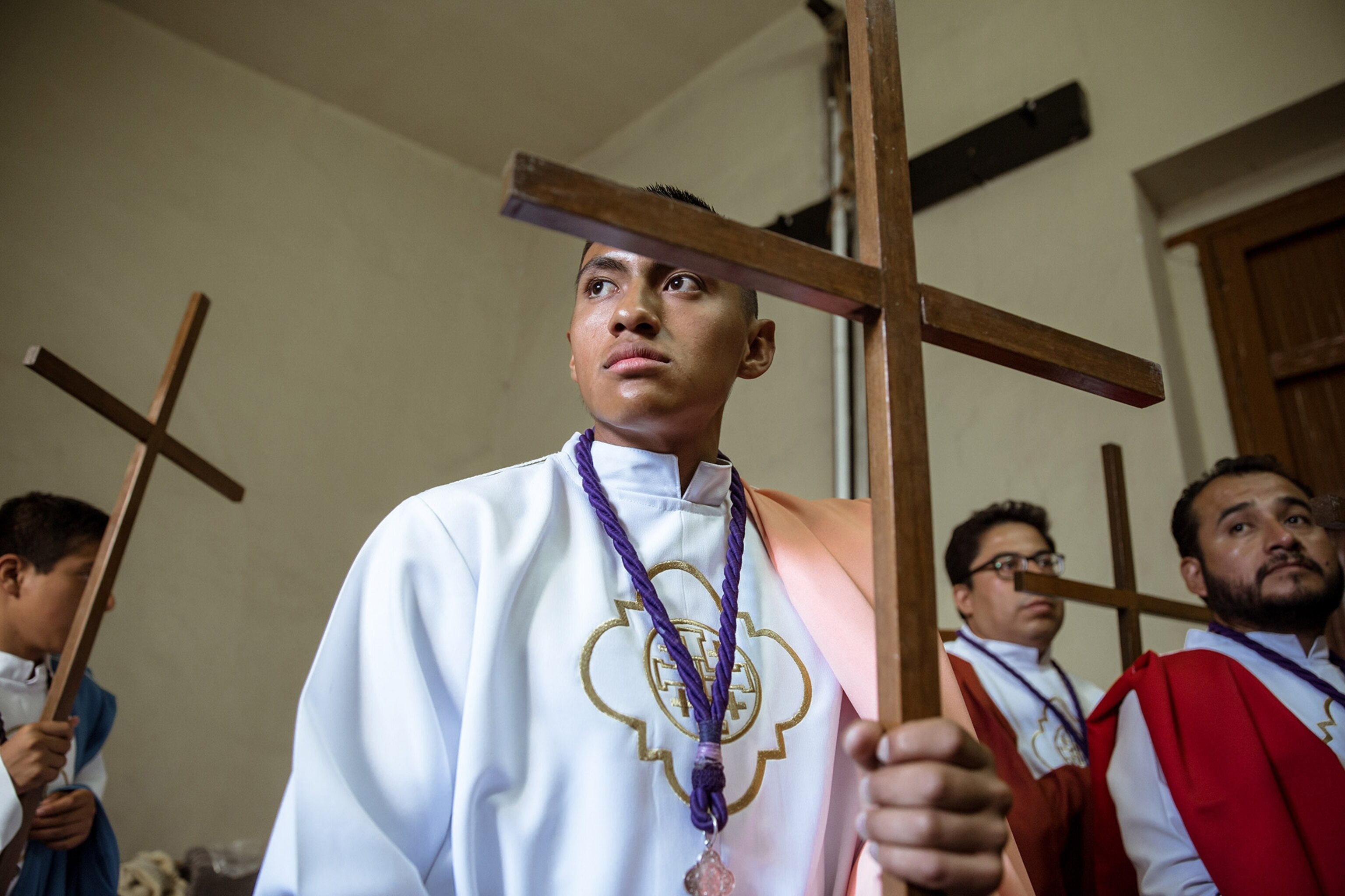 Pictures of the Brotherhood of Nazarenes in Puebla, Mexico