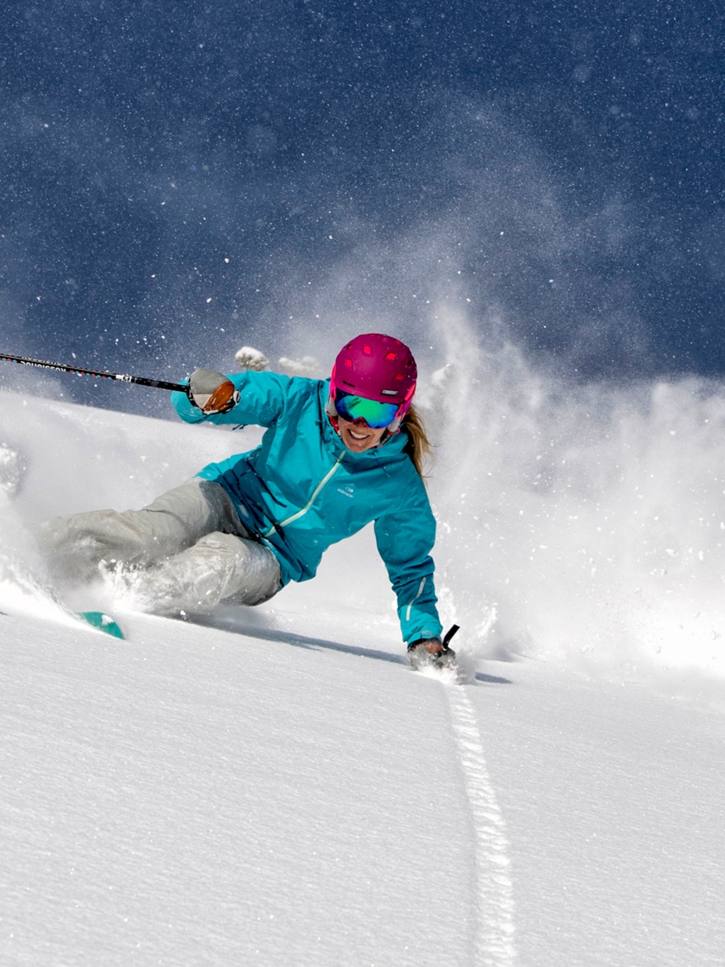Powder Skiing Girl