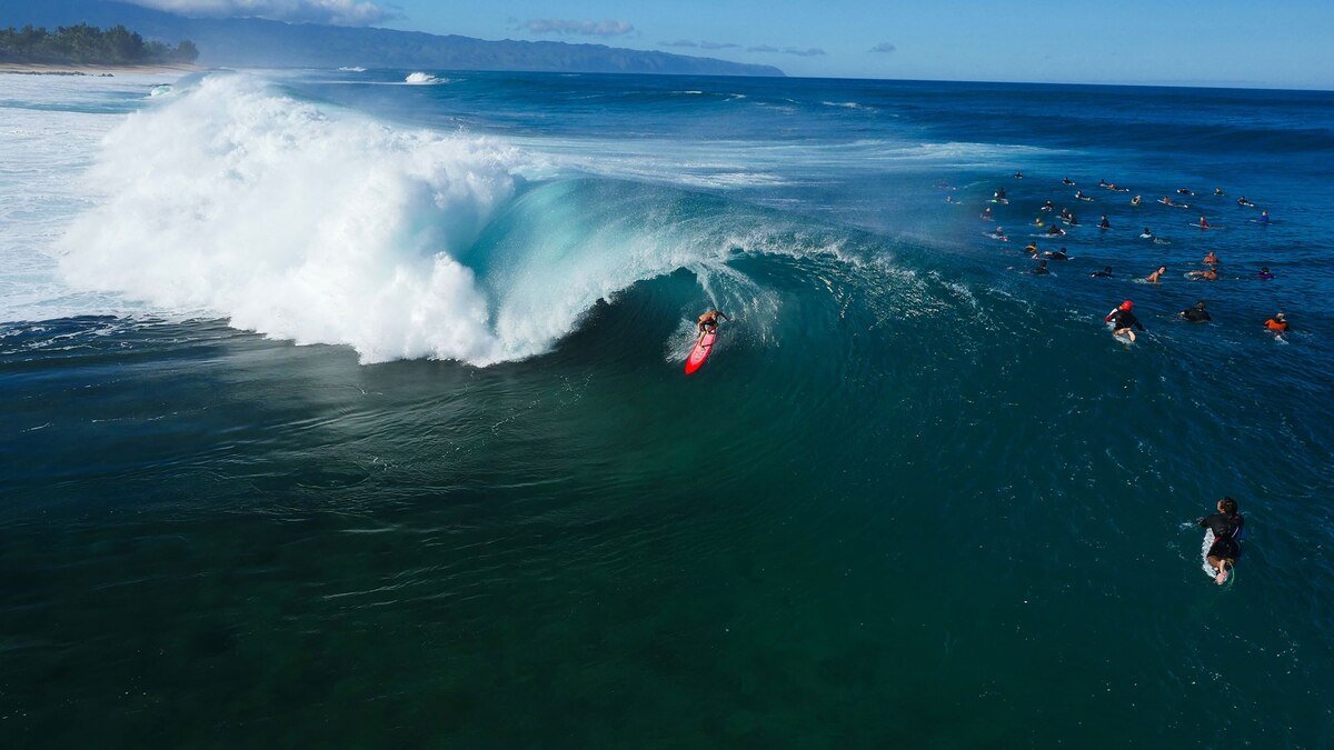Spectacular Drone Footage Show Surfers Riding Giant Waves