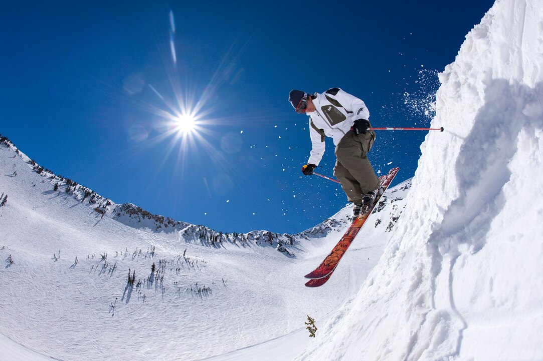Snowy Mountain Snowboarding Cliffs
