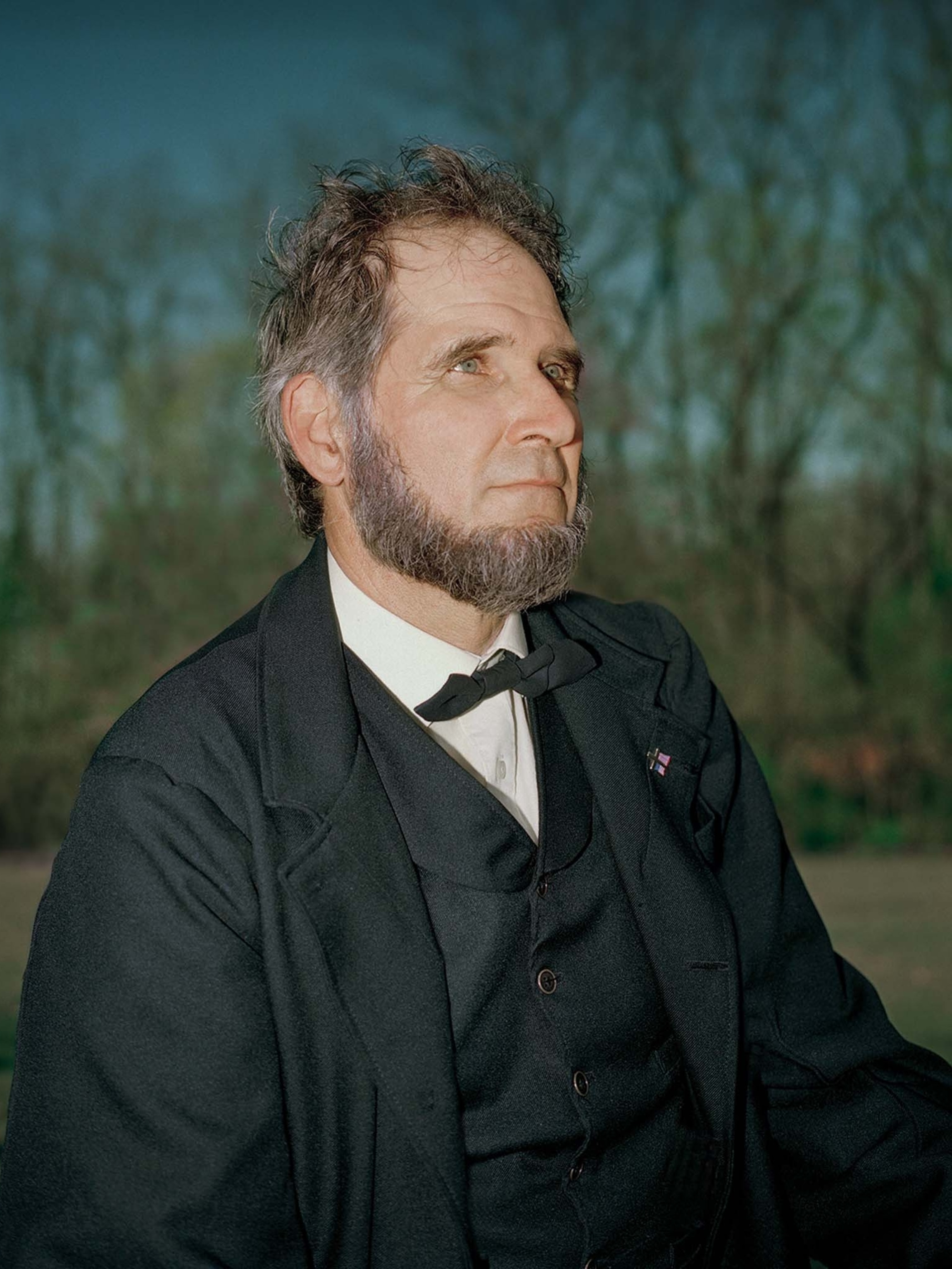 Why pose as Abraham Lincoln? It's personal.