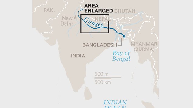 World Map Ganges River
