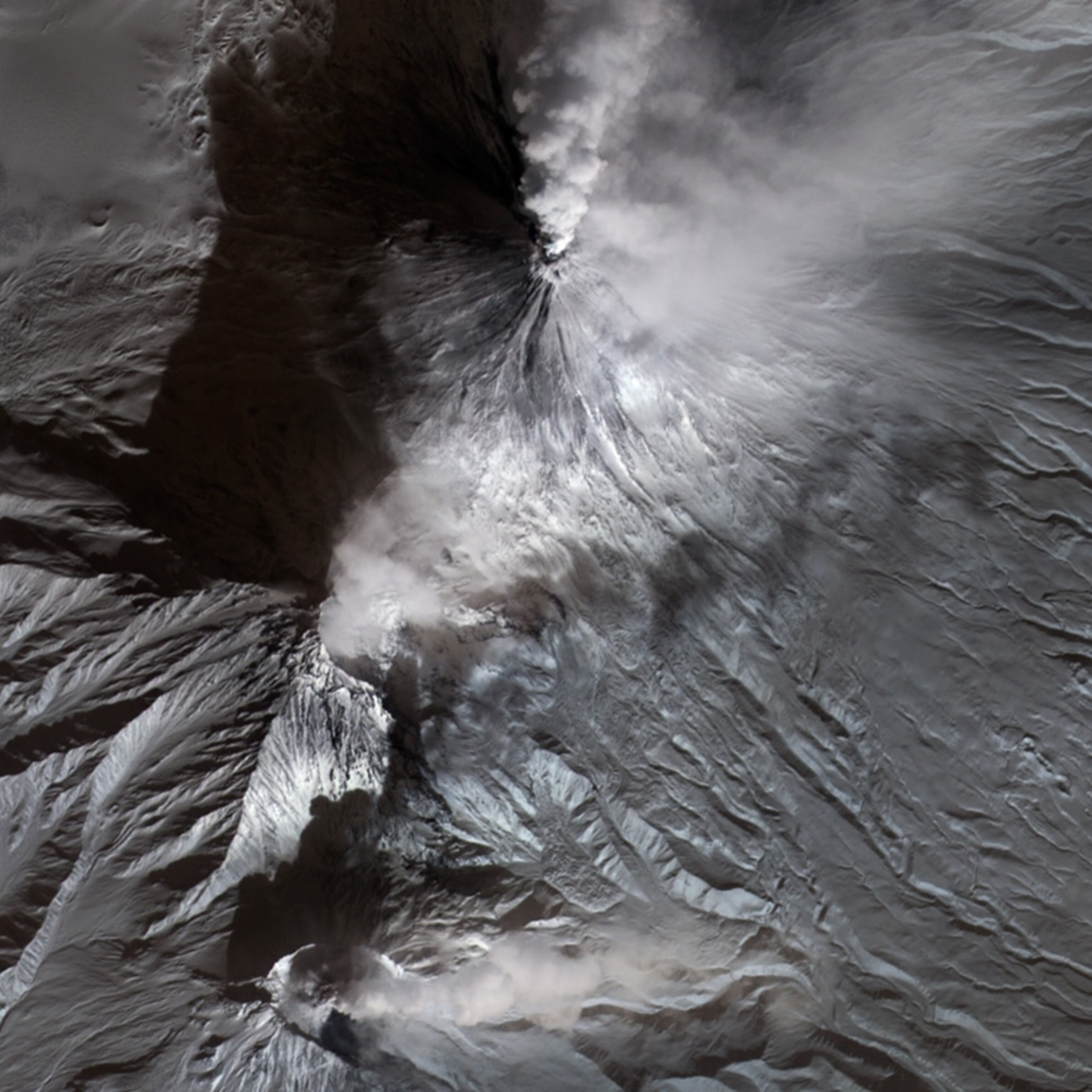 Volcanoes Erupt Side by Side in New Satellite Picture