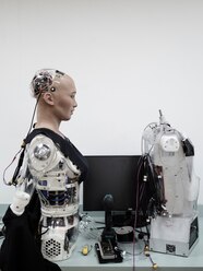 Erfahrene Person Gro es Universum Anerkennung Sophia Roboter