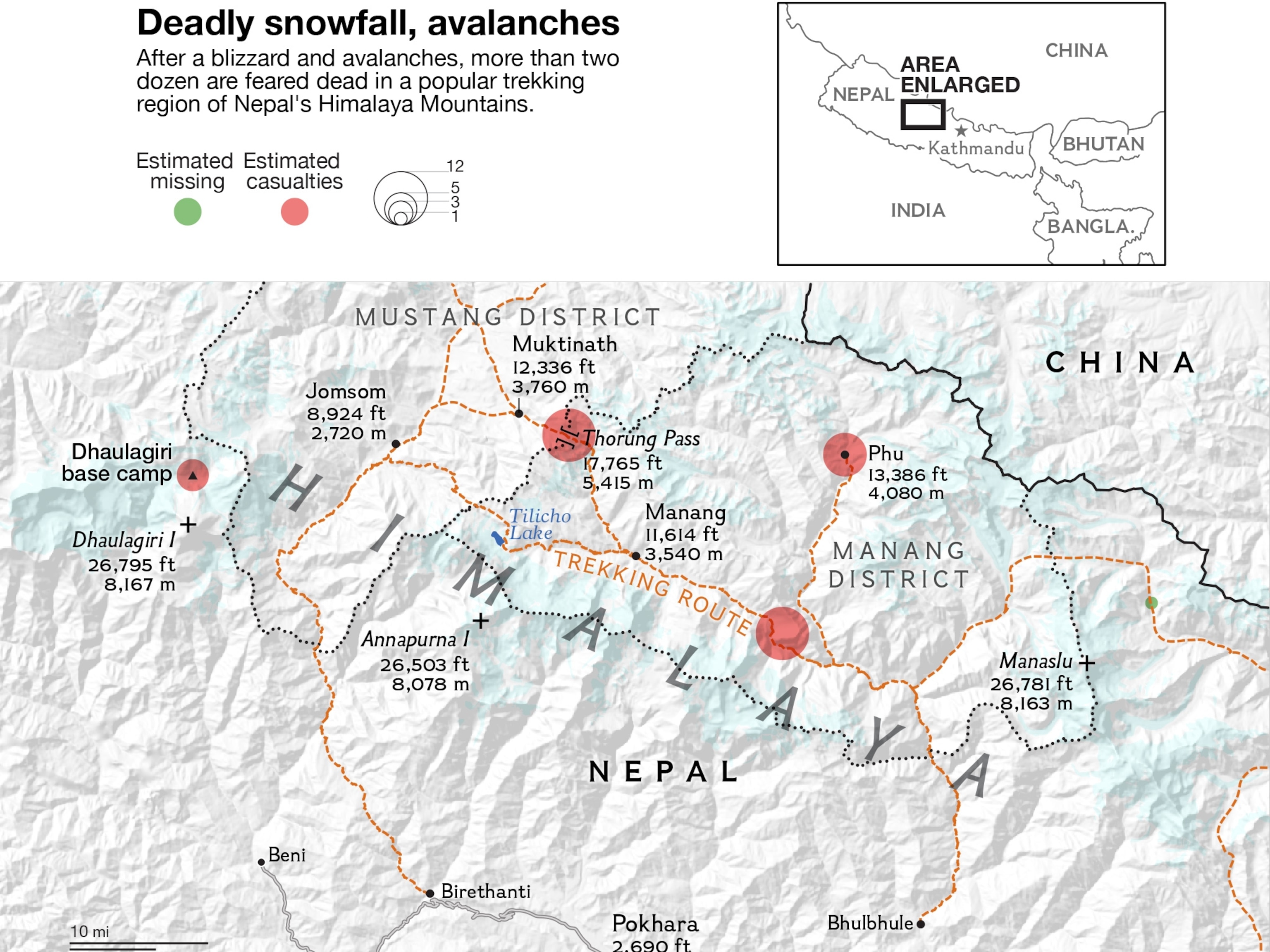 Site of Deadly Himalayan Blizzard and Avalanches Is Popular With Hikers