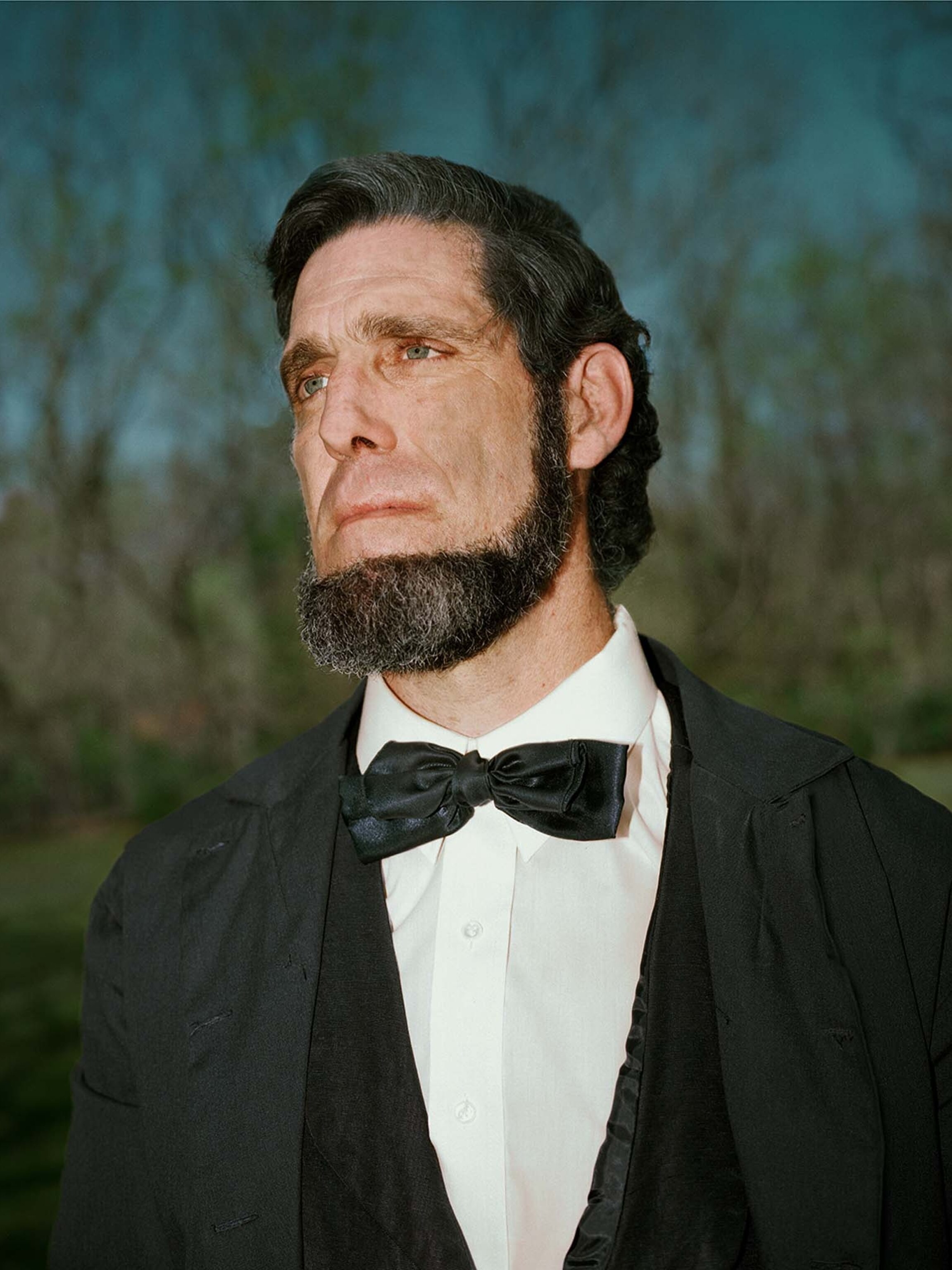 Why pose as Abraham Lincoln? It's personal.