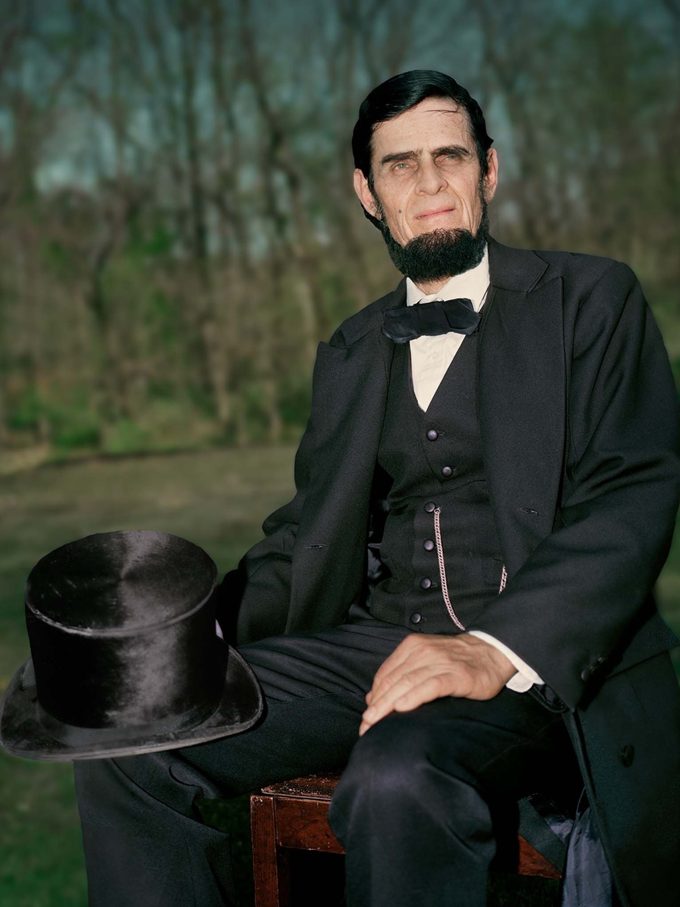 Why pose as Abraham Lincoln? It's personal.