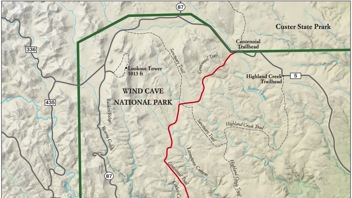 Best Wind Cave National Park Hike, Trail Map -- National Geographic ...