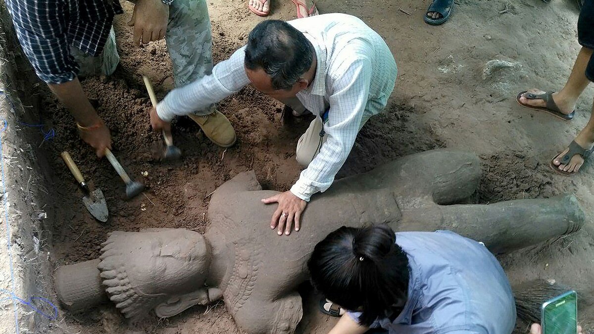 Ancient, Six-Foot Statue Found Near Angkor Wat | National Geographic
