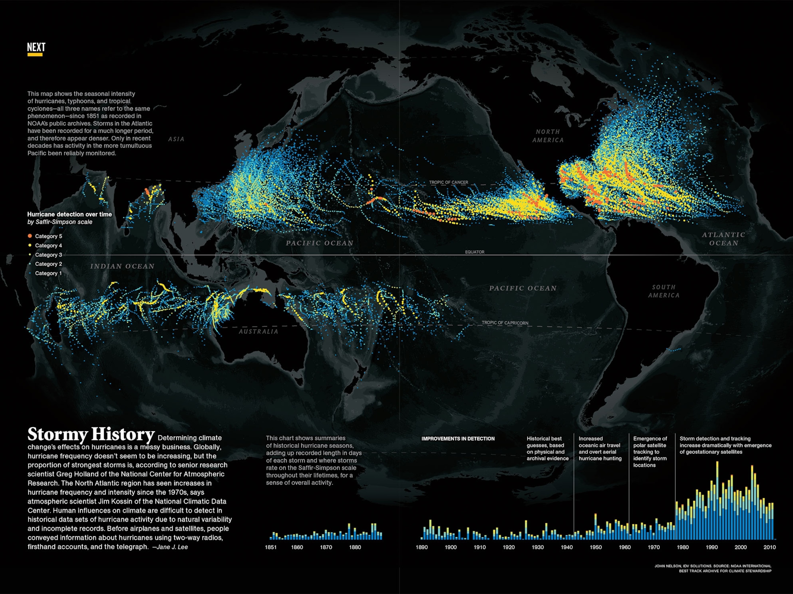 How National Geographic Has Mapped Hurricanes Over 130 Years