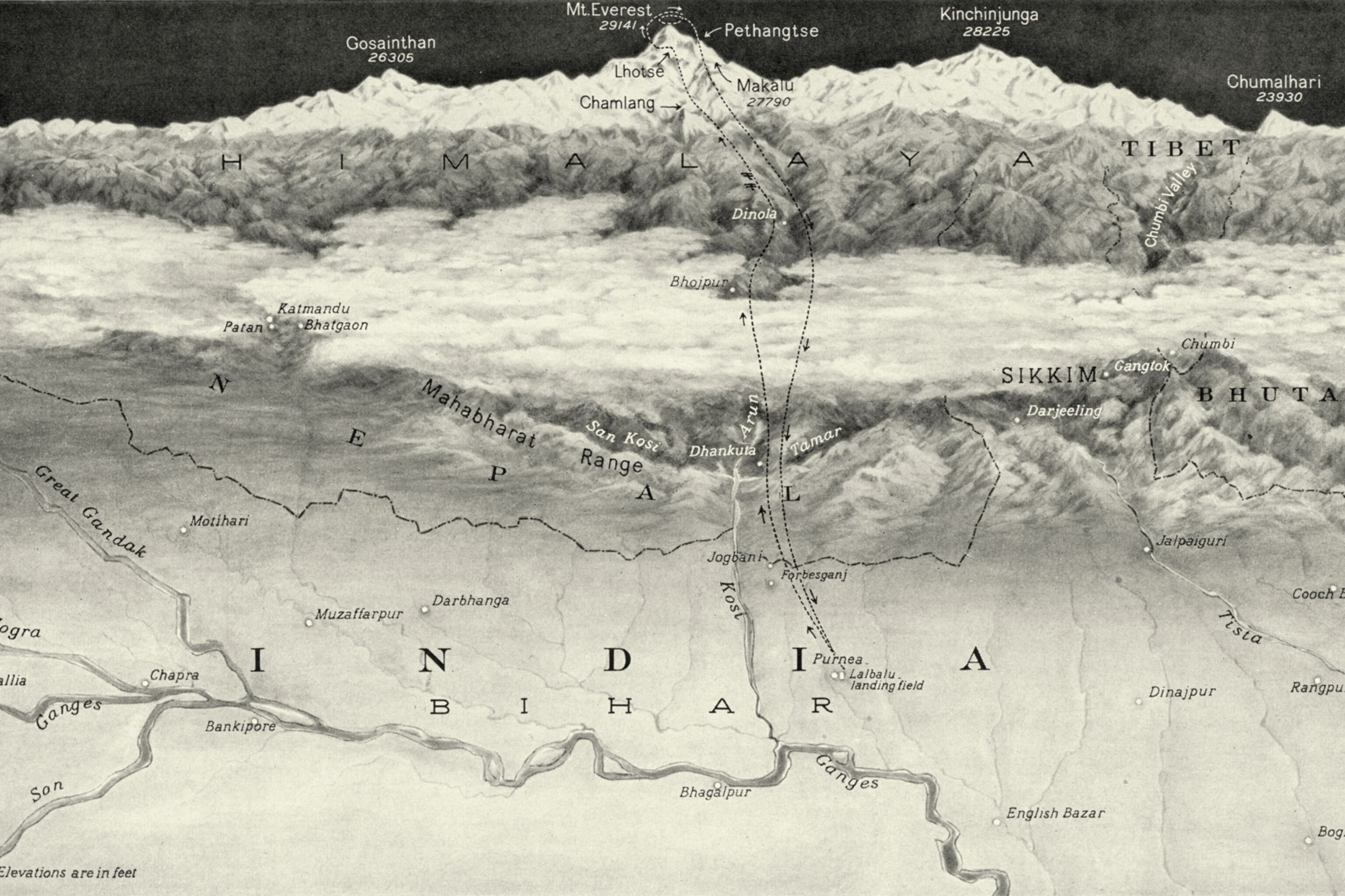 Vintage Maps of Mount Everest From National Geographic Archives