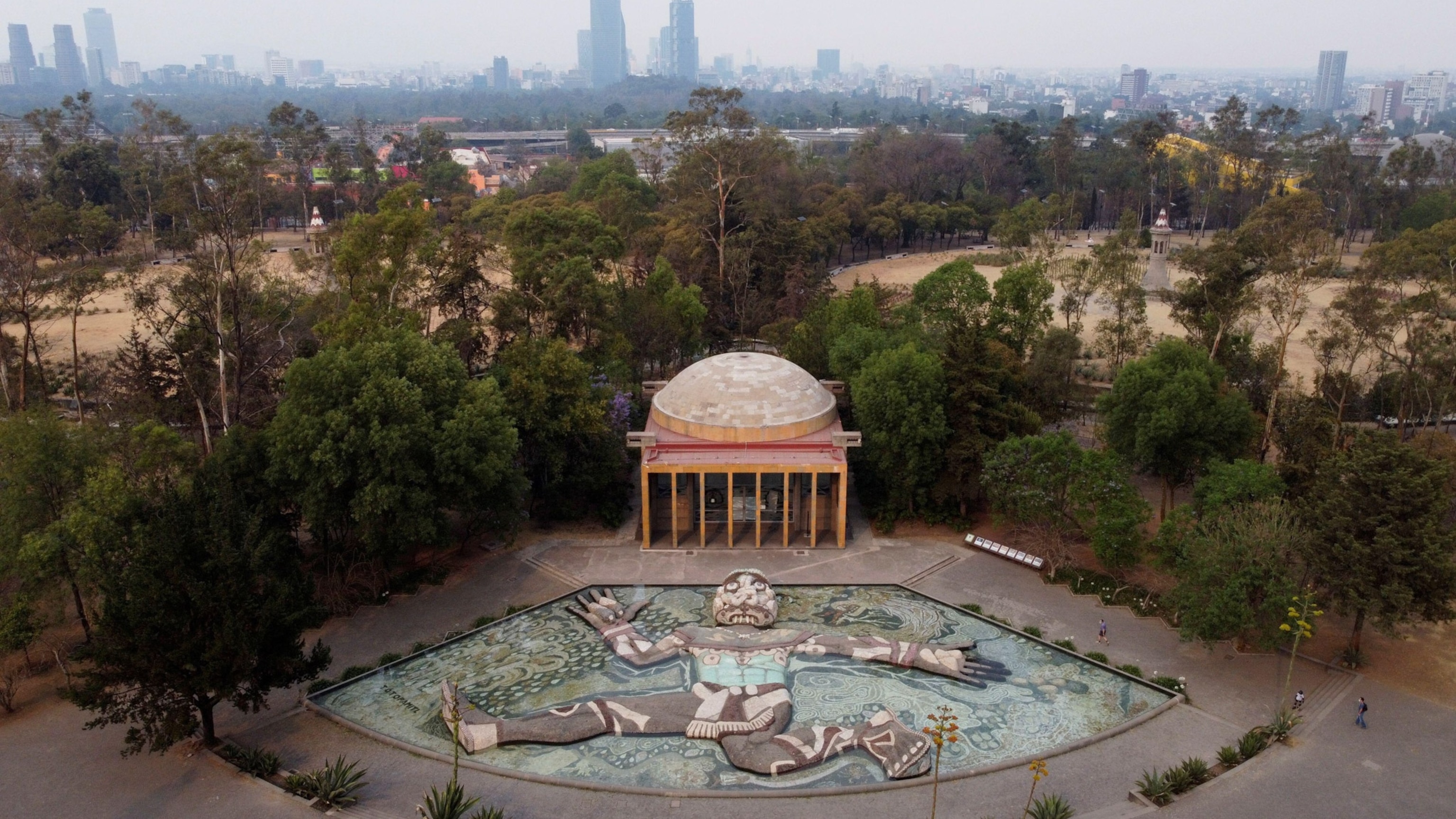 Giant mural of Aztec god makes a big statement about Mexican identity