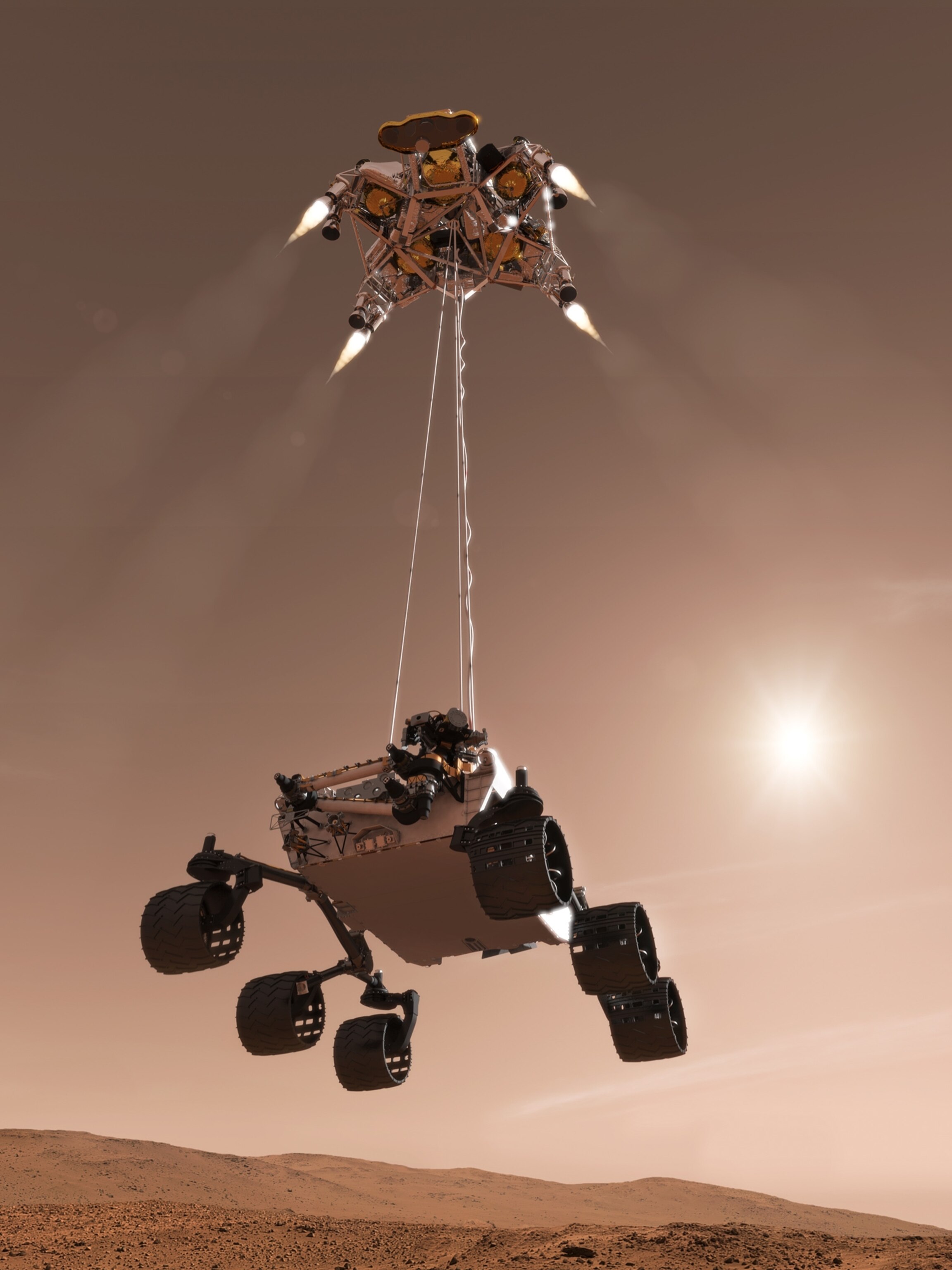 Inside Mars Rover's "Terrifying" Landing: Hovercrafts, Chutes, and Shields