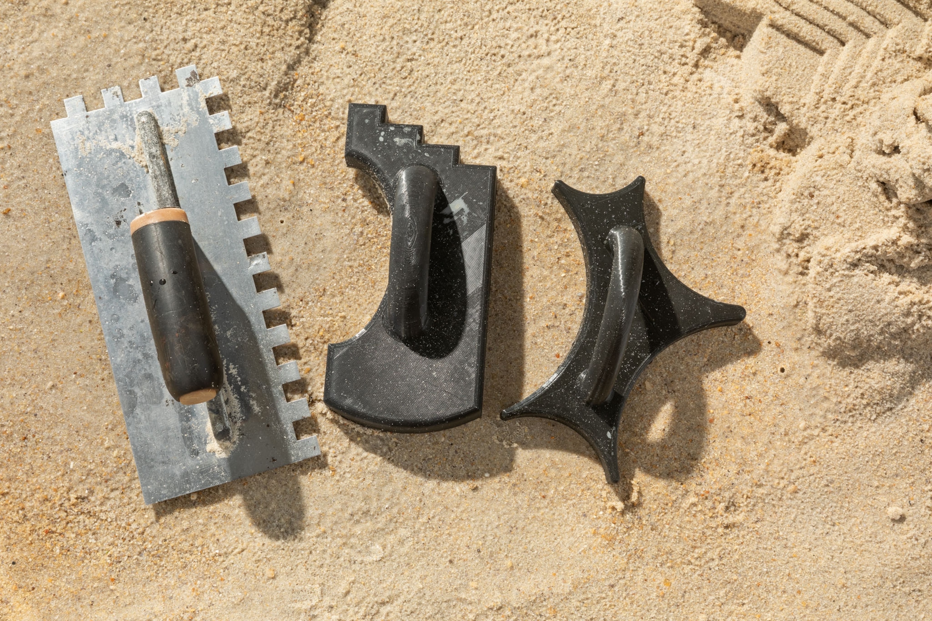 What a sandcastle specialist uses to build his masterpieces