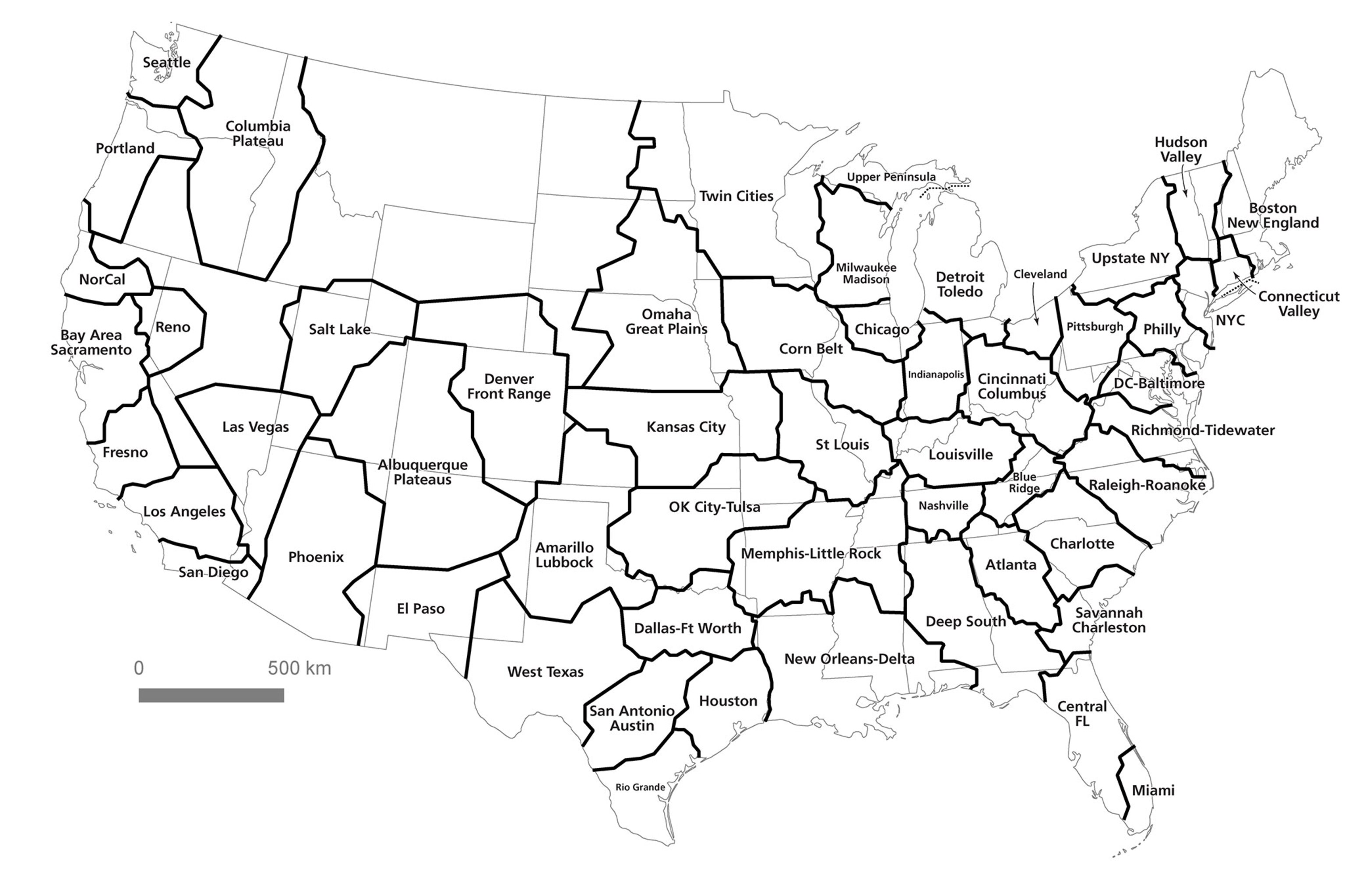 U.S. Commutes Revealed in New Economic Megaregions Map