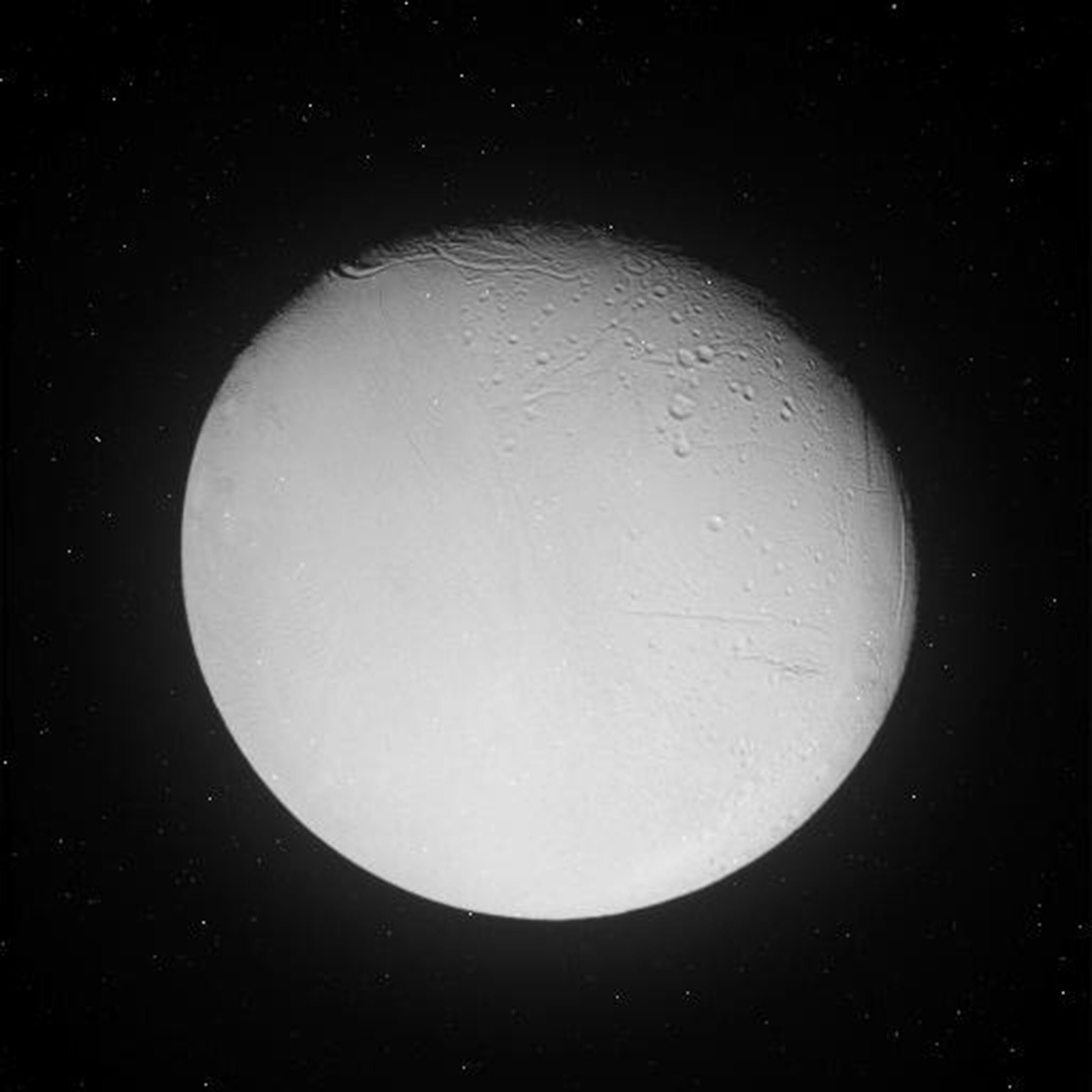 Closeups of Saturn's Moon Enceladus Show Its Bizarre Face