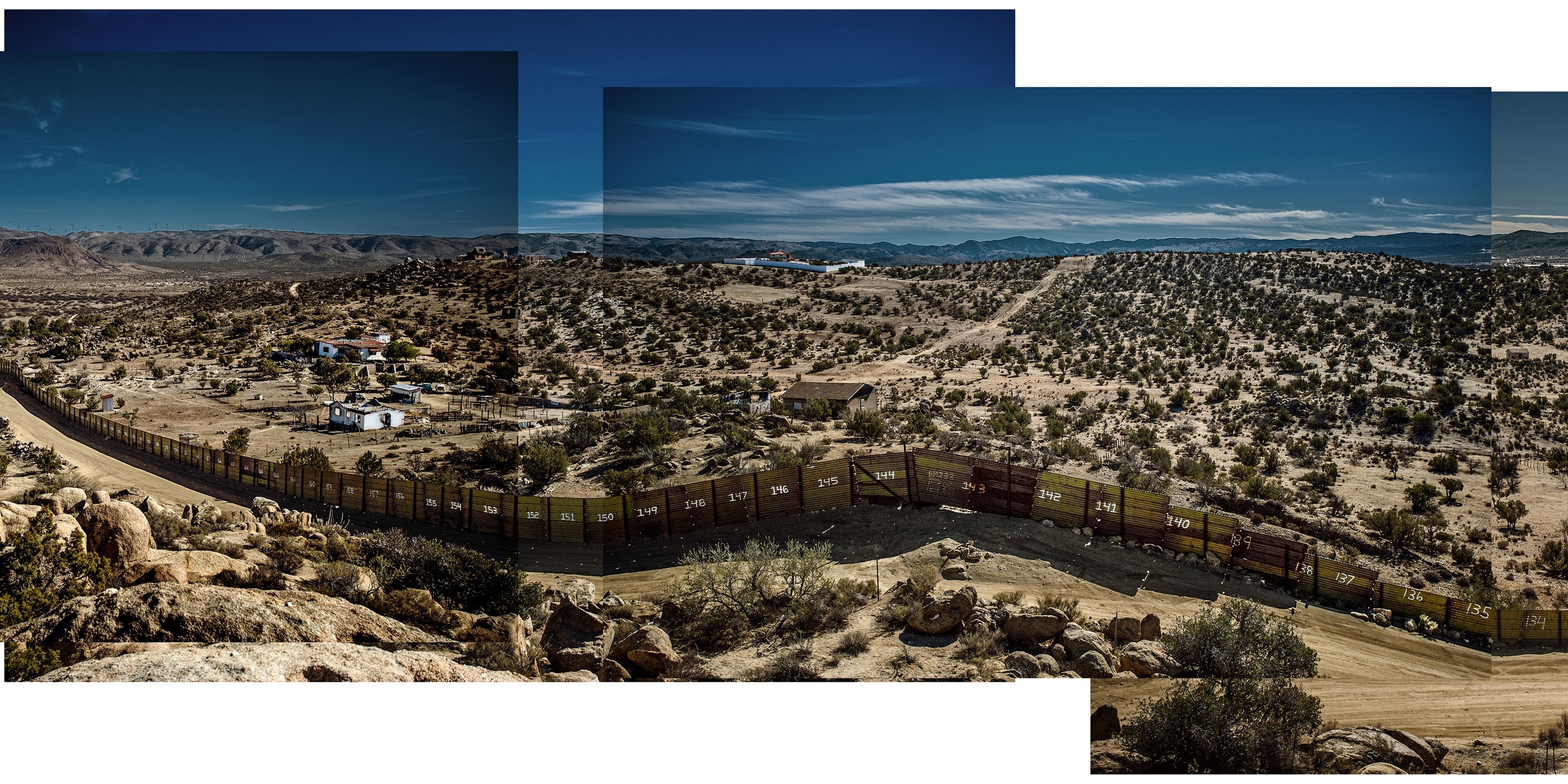 See panoramic views of the U.S.-Mexico border wall