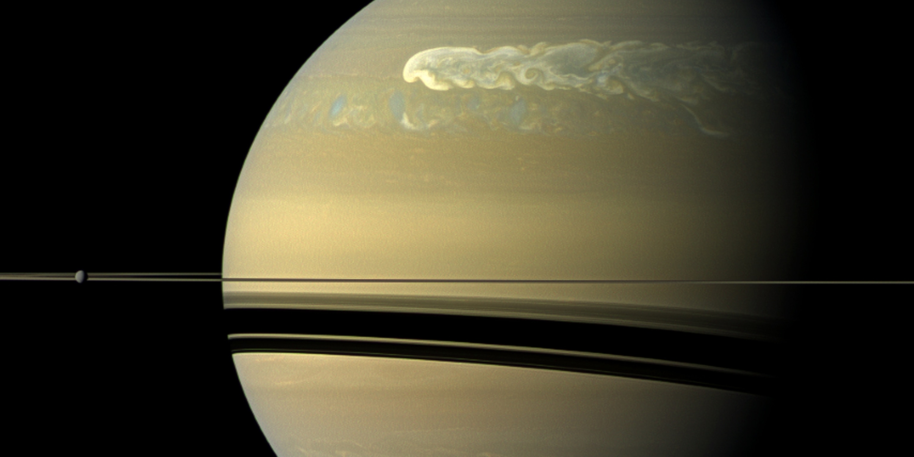 Storm On Saturn Planet
